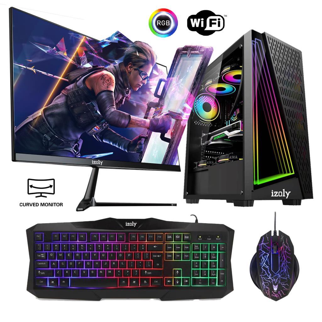 İzoly Hero X i5-10400F 8GB 256SSD M.2 NVMe 512GB SSD RX550 4GB 24" Oyuncu Masaüstü Bilgisayarı ...